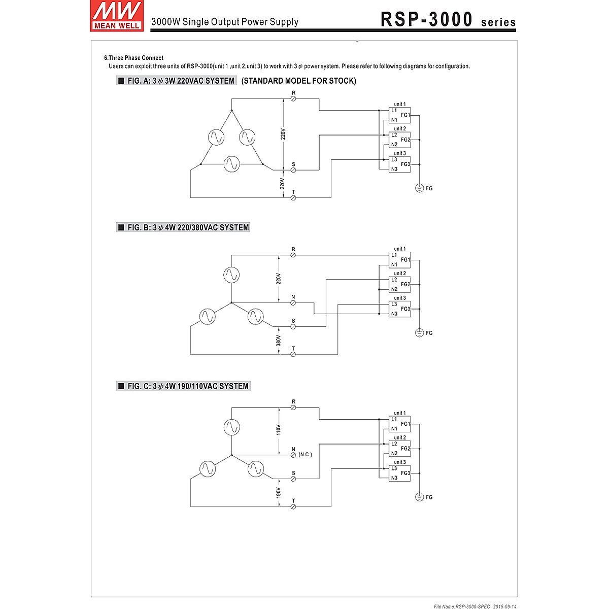 MW Mean Well RSP-3000-24 24V 125A 3000W Single Output with PFC Function Power Supply
