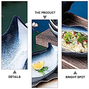 Cabilock Serving Platter Dishes Ceramic Serving Platter Decorative Snack Storage Platter Fish Shaped Plate for Meat Sushi Rolls Appetizers Party or Daily Use