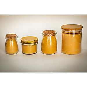 BeeTheLight Beeswax Jar Candle - 100% Pure USA Bees Wax in Glass Container - All Natural Light Honey Scent