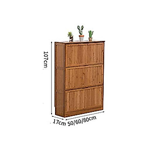 N/A Flip Bucket Shoe Simple Home Space Multi-Layer Door Dustproof Porch Solid Wood Shoe Rack (Size : 60cm Length)