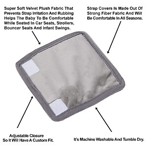 Lebogner Car Seat Strap Covers, 2 Pack Reversible Soft Seat Belt Cushion That Helps Prevent Strap Irritation in Car Seat, Jogger, and Strollers for Newborns, Infants and Kids, Harness Comfortable Pads