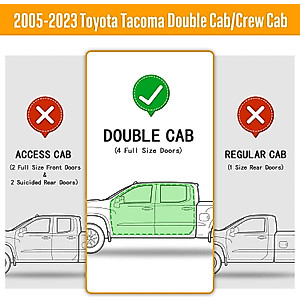 OTHOWE Running Boards Compatible with 2005-2023 ToyotaTacoma Double Cab/Crew Cab with 4 Full-Size Doors (Driver and Passenger Side), Tacoma Step Bars Drop Step Style, 3 Inches.