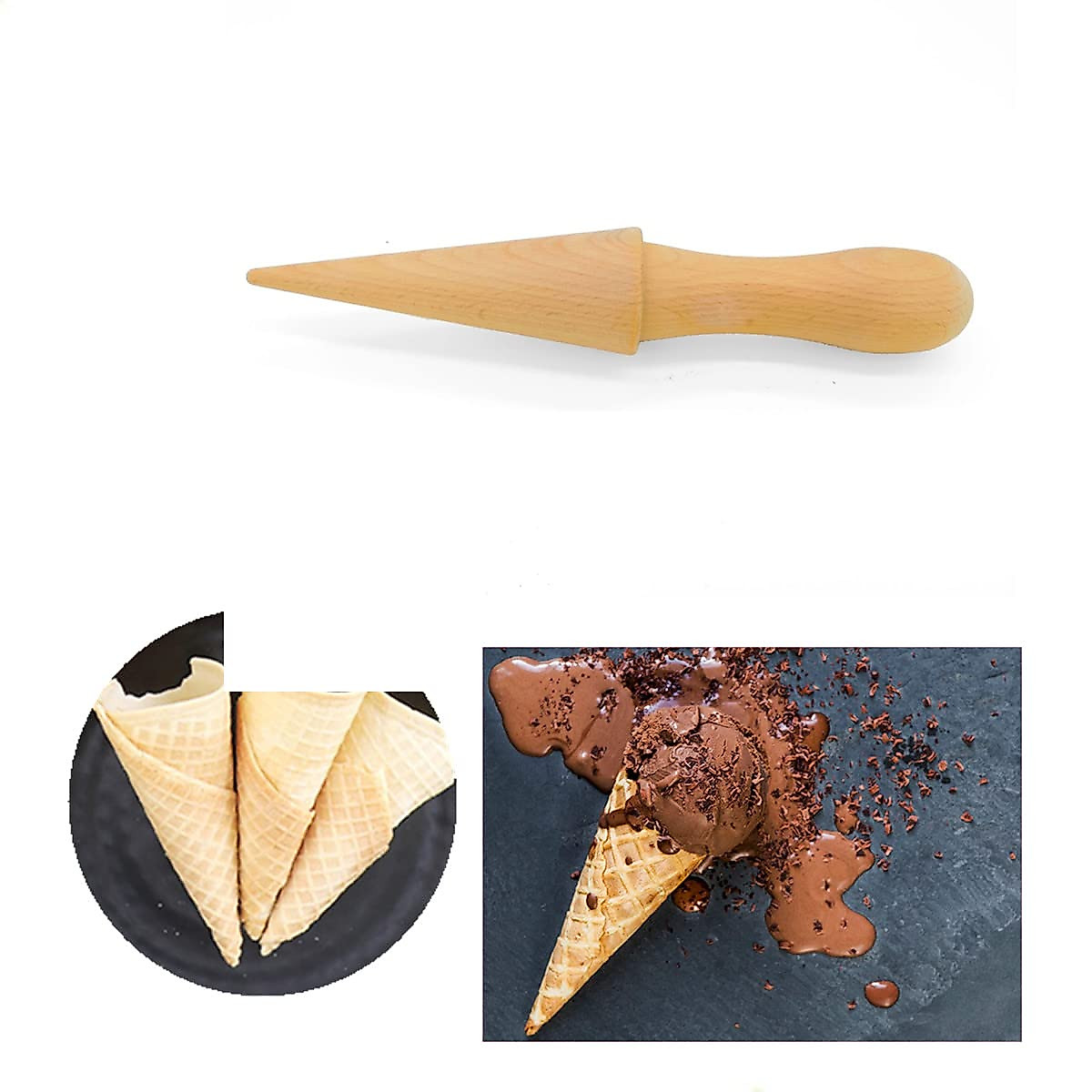 Beetoo Cone Roller, Waffle Cone Shaper Pizzelle Roller, Pizzelle Cone Roller, Ice Cream Cone Mold for Dessert Cooking Decorating Baking Accessories
