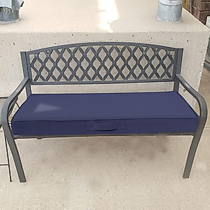 Faible Poisson Outdoor Bench Cushion and Replacement Cover, 60 x 18 Inch Waterproof Porch Swing Cushions with Handle and Anti-Slip Straps for Garden Patio Furniture