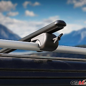 OMAC Lockable Roof Rack Cross Bars Luggage Carrier for Ford Explorer 2020-2024 Black Anti-Theft for Travel Kayak Canoe Surf Ski Snowboard Camping