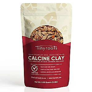 Tinyroots Clay Soil for Plants, 2.25 Quart Bag, Bonsai Tree Soil Additive, Turface Clay Holds Moisture, Provides Drainage and Aids in Root Development