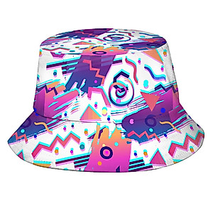 Retro 1980's 80s Vintage 1990's 90s Bucket Hat Fishing Hats Summer Travel Beach Sun Uv Protection Packable Fisherman Cap for Men Women Teens