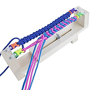 Jig Bracelet Maker with Parachute Cord - Heavy Duty Buckles - Wristband Maker with 6 Paracord Hanks and 6 Quick Release Buckles - Paracord Braiding, Weaving, DIY, Craft, Tool Kit