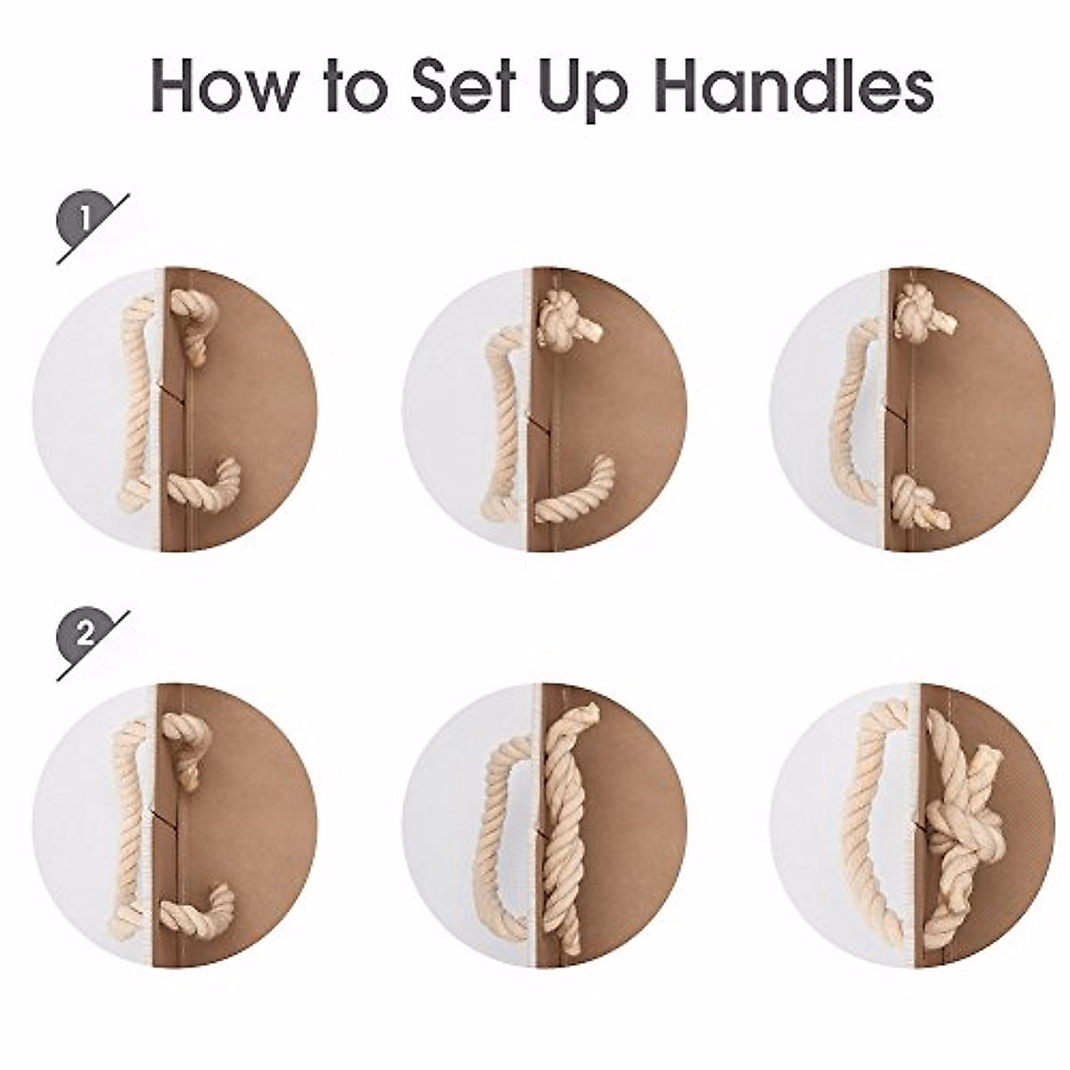 EZOWare Set of 3 Storage Baskets Cubes Bins with Cotton Rope Handle, Collapsible Boxes Organizer Container - Gray for Nursery toys Household items -13inch