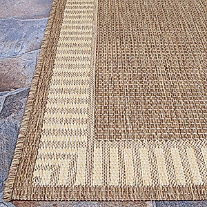 Couristan Recife 1681/1500 Wicker Rug, 5-Feet 3-Inch by 7-Feet 6-Inch, Stitch/Cocoa/Natural