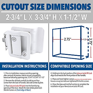 RV Travel Trailer Entry Door Lock Polar White Paddle Deadbolt