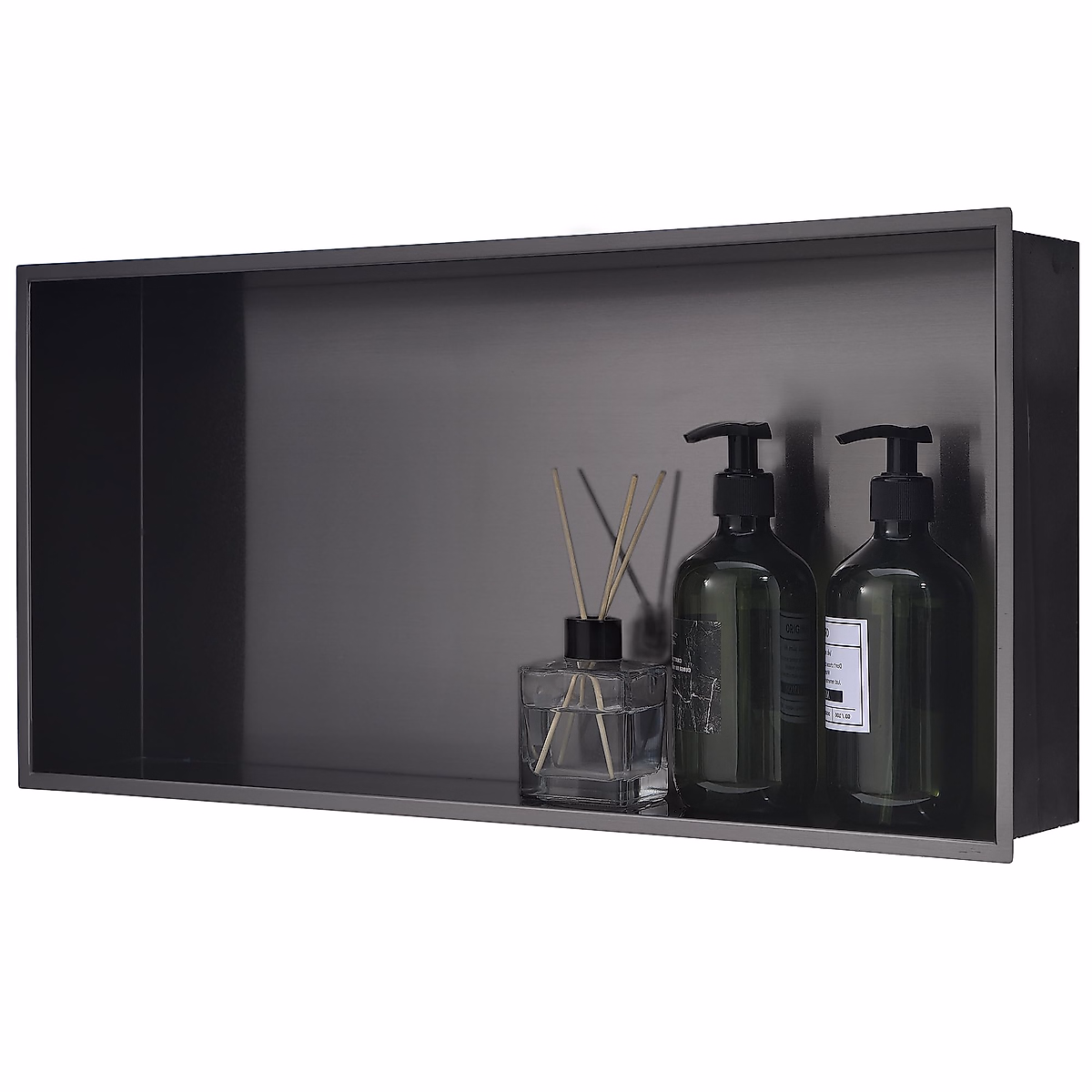 Dorzom Shower Niche 12 x 24, Stainless Steel Shower Niche Shelf No Tile Needed Recessed Shower Niche for Bathroom Storage Bathroom Niche Shelf for Shower Wall, Black