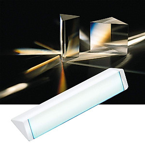Optical Glass Prism, K9 Optical Glass Triangle Prism Right Angle Prism for Physics Teaching Tools(15x15x87mm)