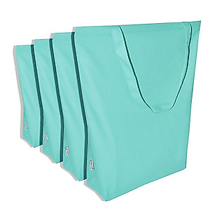 Augbunny 100% Cotton Canvas Shopping Tote Bag Grocery Bag 4-pack