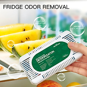 Gresource Fridge Deodorizer 6 Pack, Refrigerator and Freezer Deodorizer Odor Eliminator Reusable, Unscented Activated Carbon Odor Absorber and Moisture for Freezers, Coolers and Closet