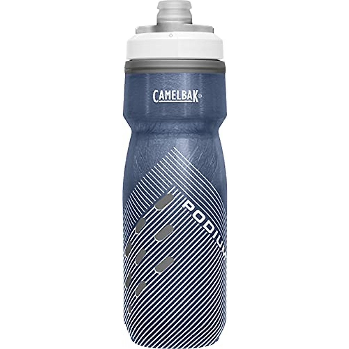 CamelBak Podium Chill Insulated Bike Water Bottle - Easy Squeeze Bottle - Fits Most Bike Cages - 21oz, Navy Perforated