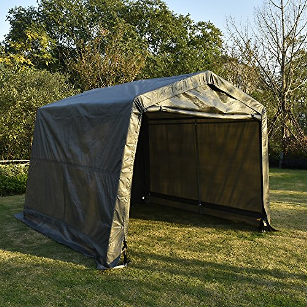 Bestmart INC Heavy Duty Protable Garage shed Shelter Canopy Carport Deep Gray,10x10x8ft