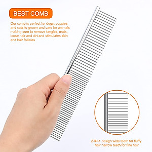 BWOGUE Premium Tick Removal Kit for Dogs and Cats - Stainless Steel Tool with Comb, Easily Removes Ticks and Fleas