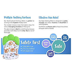 Baby Teething Mitten 2Pack-Stimulating Teeth Toys for Infant,Avoid Scratching (Orange2)