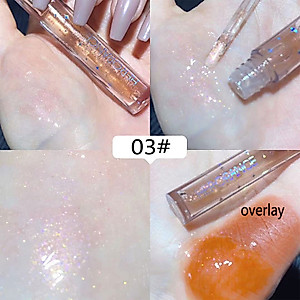 Natural Hydrating Shimmery Lip gloss set, Waterproof Long Lasting Moisturizing Lip Care Lip Oil Gloss, Diamond Transparent Shimmer Hydrating & Plumping Lip Tint for Women and Girls (4PCS)