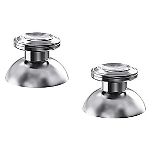 eXtremeRate Custom Silver Metal Thumbsticks for PS5 Controller, Replacement Aluminum Analog Stick Joystick for PS4 Controller - Controller NOT Included