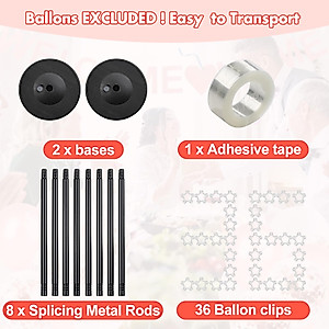 Balloon Stand - Set of 2, 56 Inch Height Adjustable Splicing Metal Pole Balloon Column Arch Stand Kits with Base for Floor,Centerpieces Balloon Tower Pillar for Birthday Party,Baby Shower,Christmas