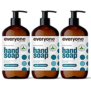 Everyone Liquid Hand Soap, 12.75 Ounce (Pack of 3), Pacific Eucalyptus, Plant-Based Cleanser with Pure Essential Oils