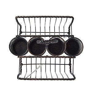 Gourmet Basics by Mikasa Rope Metal Tabletop Flatware and Napkin Picnic Caddy, Antique Black