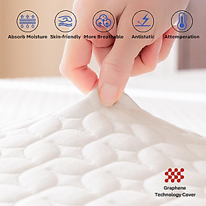 Tripie 6 Inch Twin Mattress, Gel Cooling Memory Foam Mattress for Back Pain Relief, Graphene Technology Cover, Medium Firm Matress Bed in a Box, CertiPUR-US Certified