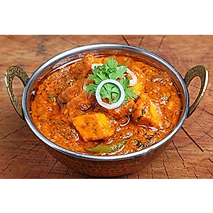 SKAVIJ Double Wall Multipurpose Bowl Copper Stainless Steel Serving Bowl Karahi (17 Ounce, Pack of 4)