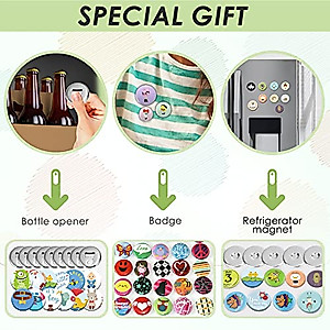 Button Maker Machine Multiple Sizes 330 Sets, Pin Maker 1''+1.25''+2.25'' Button Making Supplies, DIY Pinback Button/ Keychain Badge/ Bottle Opener Button/ Fridge Magnet Button for Christmas Party
