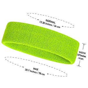 ONUPGO Kids Sweatbands Headband Wristband Set - Athletic Cotton Sweat Band for Sports (1 Headband + 2 Wristbands) (Neon Green)