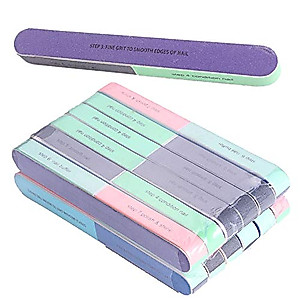 XICHEN 7-Way Nail Buffer Nail Shiner Sponge Nail Files Sanding Blocks - 12pcs
