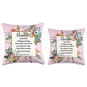 Regalos para Abuelita Abuela Best Gifts Oracion para Abuela Throw Pillow, 18x18, Multicolor