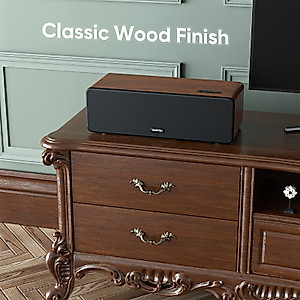 Saiyin Sound Bars for TV, 16.5'' Wooden TV Speakers Soundbar Home Theater Surround Sound System with Dual 3.5'' Woofers, Bluetooth 5.0 and HDMI ARC/Optical/AUX Input for TV, Projector, Record Player