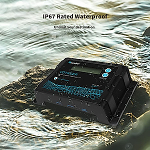 Renogy Voyager 20A 12V/24V PWM Waterproof Solar Charge Controller w/ LCD Display for AGM, Gel, Flooded and Lithium Battery, Used in RVs, Trailers, Boats, Yachts, Voyager 20A