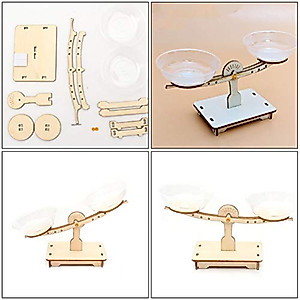 Baluue Wooden Balance Scale Toy Montessori Math Materials Preschool Educational Learning Development Toys for Children Students