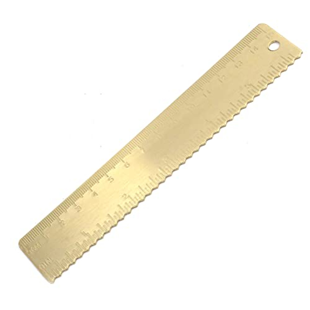 Mewutal Brass Ruler Gold Measuring Tool with Two Units of Measurement (CM/in) Retro Bookmark for Students Math Painting (15CM/5.9IN)
