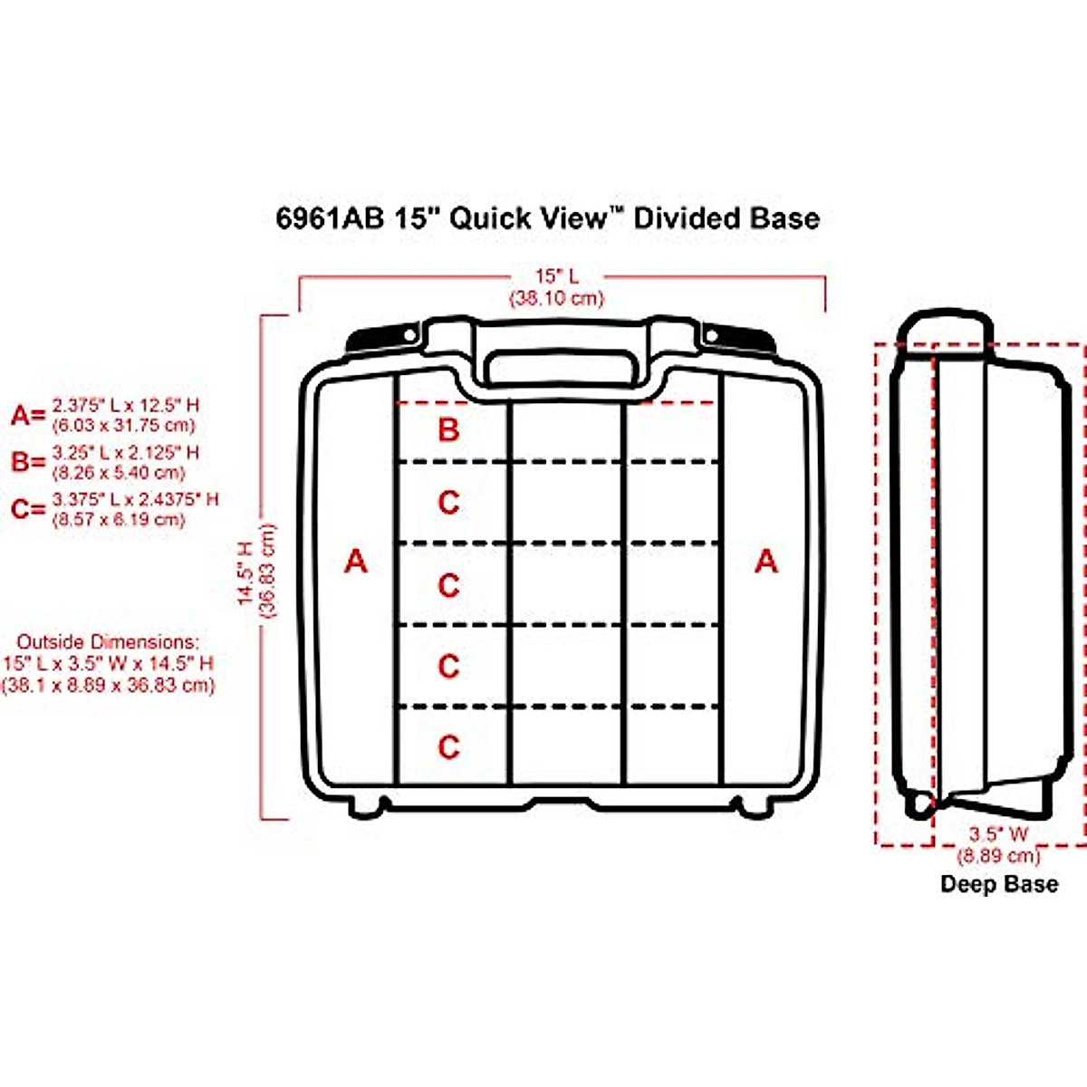 ArtBin 6961AB Quick View Deep Base Carrying Case with Removable Dividers, Portable Art & Craft Storage Box, 15", Clear