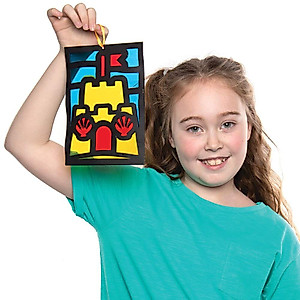 Baker Ross AT865 Seaside Stained Glass Decoration Kits - Pack of 6, for Kids Arts and Crafts Projects