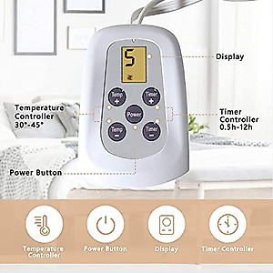 Sunvivi Heated Blanket King Size, Heating Electric Throw Blanket Dual Control, 5 Years Warranty, 10 Heat Settings, 12 Hours Auto Off, Machine Washable, ETL Certified, Overheating Protection, Grey