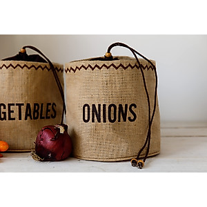 NATURAL ELEMENTS Onion Bag with Blackout Lining, Fabric, 20 x 20 cm, Brown