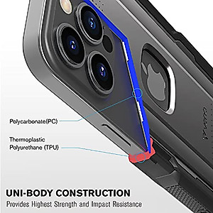 VENA vArmor Rugged Case Compatible with Apple iPhone 13 Pro Max (6.7"-inch), (MagSafe Compatible, Military Grade Drop Protection) Heavy Duty Holster Belt Clip Cover with Kickstand