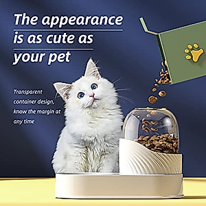 Automatic Cat Feeders Pet Water Dispenser Suit, Anti-blocking and Anti-overturning Design, Automatic Gravity Dog Feeder Dog Water Bowl Dispenser,suitable for Cats and Small and Medium Pet Dogs