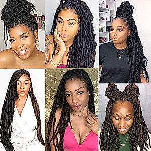 Yorda Soft Locs Crochet Hair for Black Women, Natural Faux Locs Crochet Braids, Pre Looped Synthetic Distressed Locs Braiding Hair (18Inch, 16Strands/Pack, #1B)