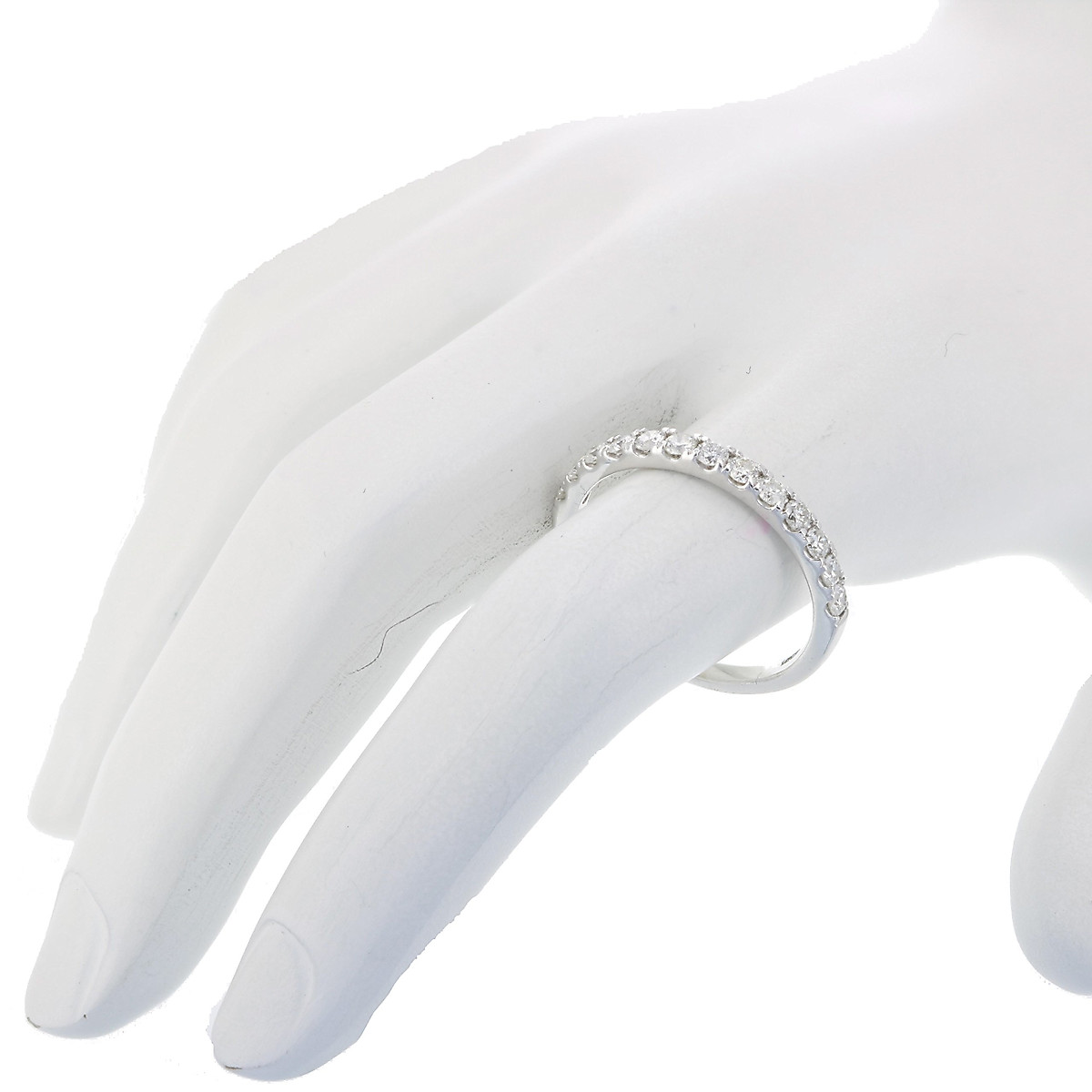 Vir Jewels 1/2 carat (ctw) Diamond Wedding Anniversary Band for Women, Half Eternity Round Diamond Engagement Ring 14K White Gold Prong Pave Set 0.50 cttw, Size 7