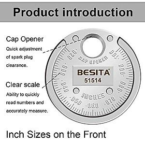 Spark Plug Gap Gauge - Spark Plug Gap Measuring Tool Scaled from .020" to .100"