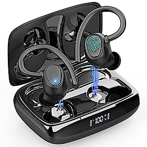Wireless Earbud, Bluetooth 5.1 Headphones Sport Wireless Bluetooth Earphones in Ear Noise Cancelling Earbud with Mic Deep Bass, Earhooks Ear Buds IP7 Waterproof 48H Headset for Running Gym[2022 New]