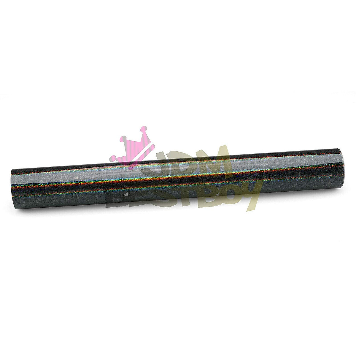 JDMBESTBOY 4"x8" Sample Psychedelic Black Gloss Metallic Rainbow Holographic Vinyl Wrap Sticker Film