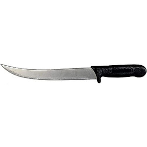 12” Cimiter Knife - Cozzini Cutlery Imports - Curved Blade Black Handle Butcher & Meat Knife (Black)